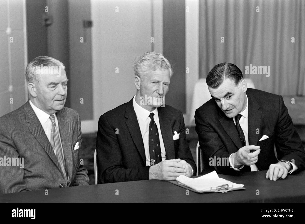 Northern Ireland August 1969. Lord Hunt's Tribunal. (Left to Right) Sir ...