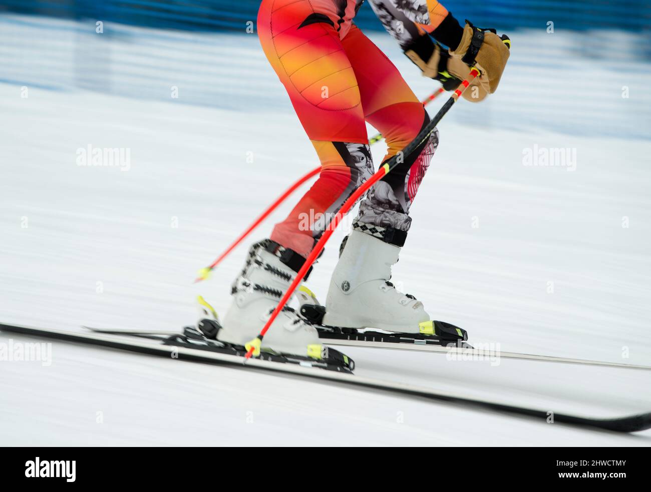Female ski racer on the Giant Slalom course during the 2022 Lafoley New ...