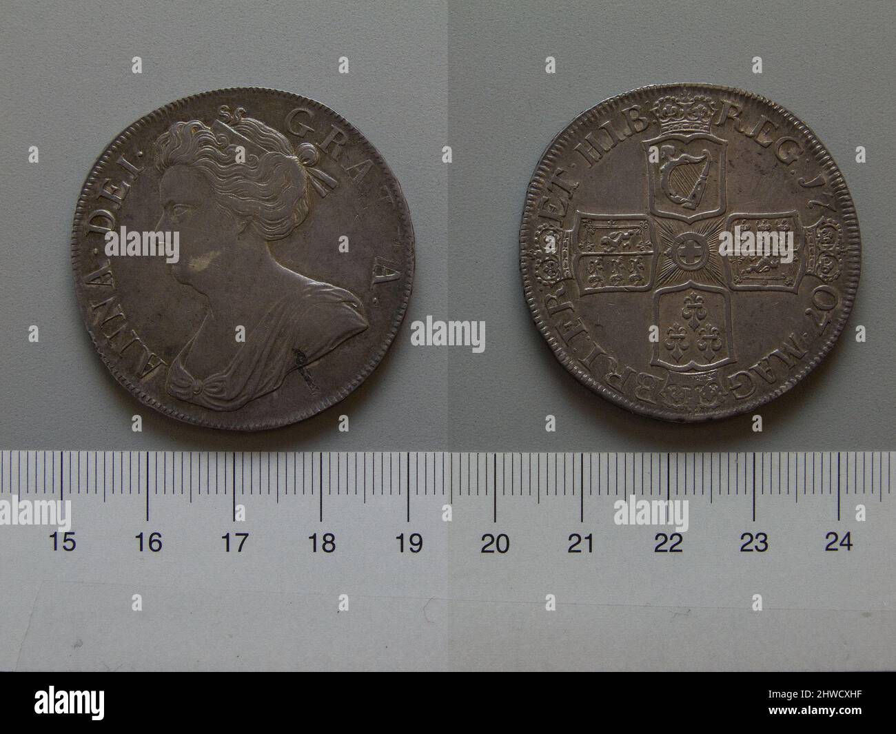 1 Crown of Anne, Queen of Great Britain from Edinburgh Mint. Ruler ...