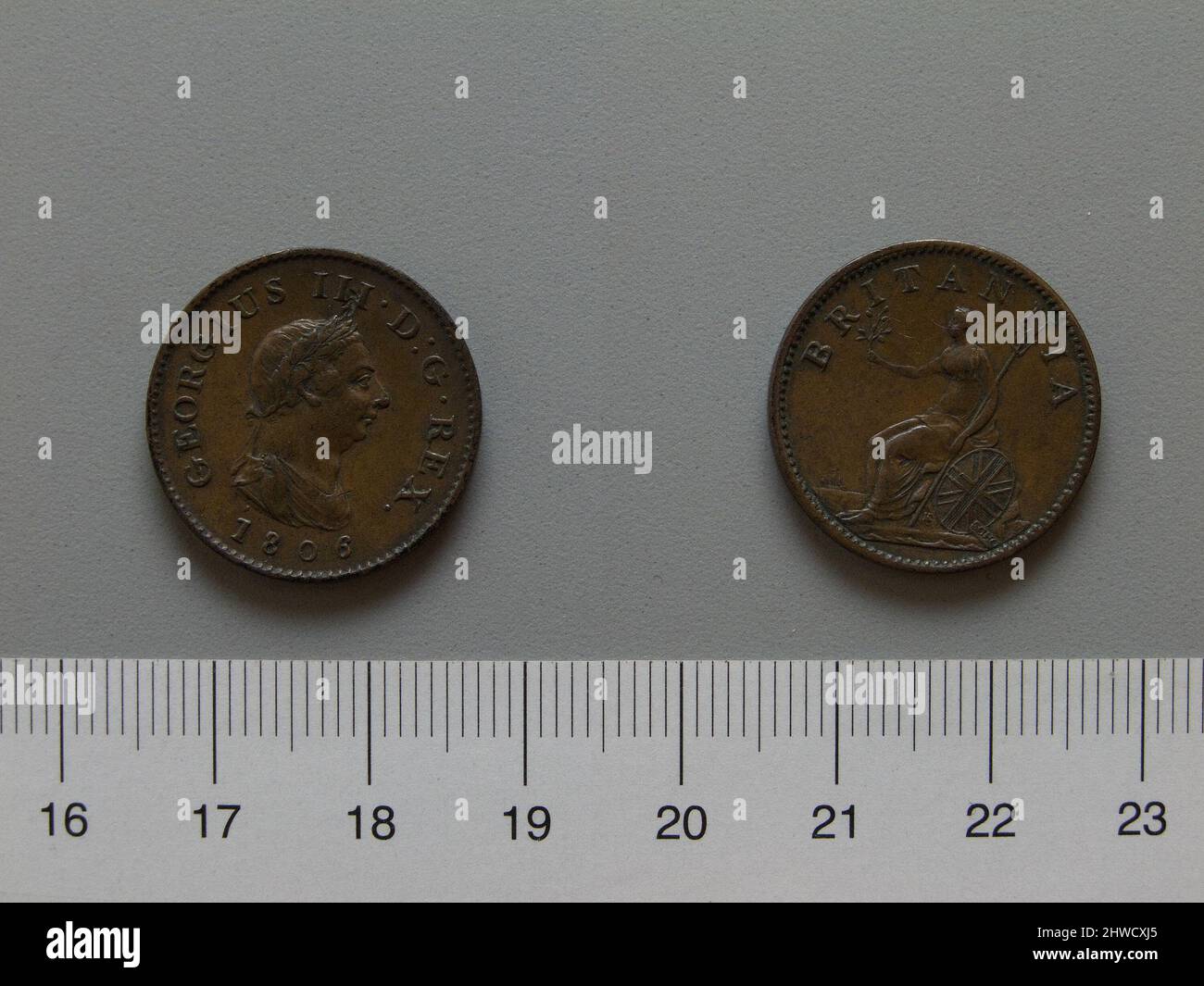 1 Farthing of George III, King of Great Britain from England. Ruler ...