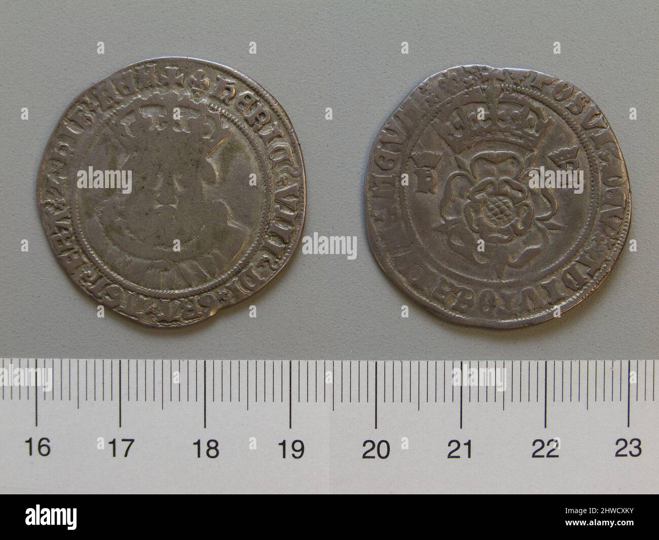 1 Teston of Henry VIII, King of England from London. Ruler: Henry VIII ...