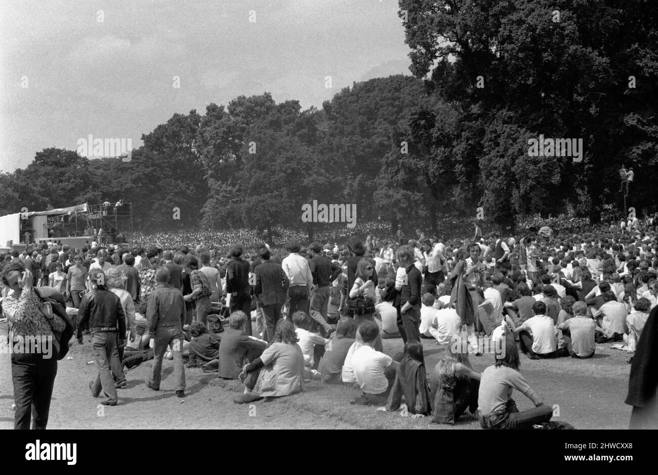 Crowds gather at The Rolling Stones concert in Hyde Park, London.5th ...