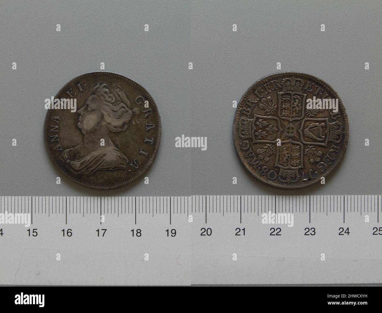 Halfcrown of Anne, Queen of Great Britain from Edinburgh Mint. Ruler ...