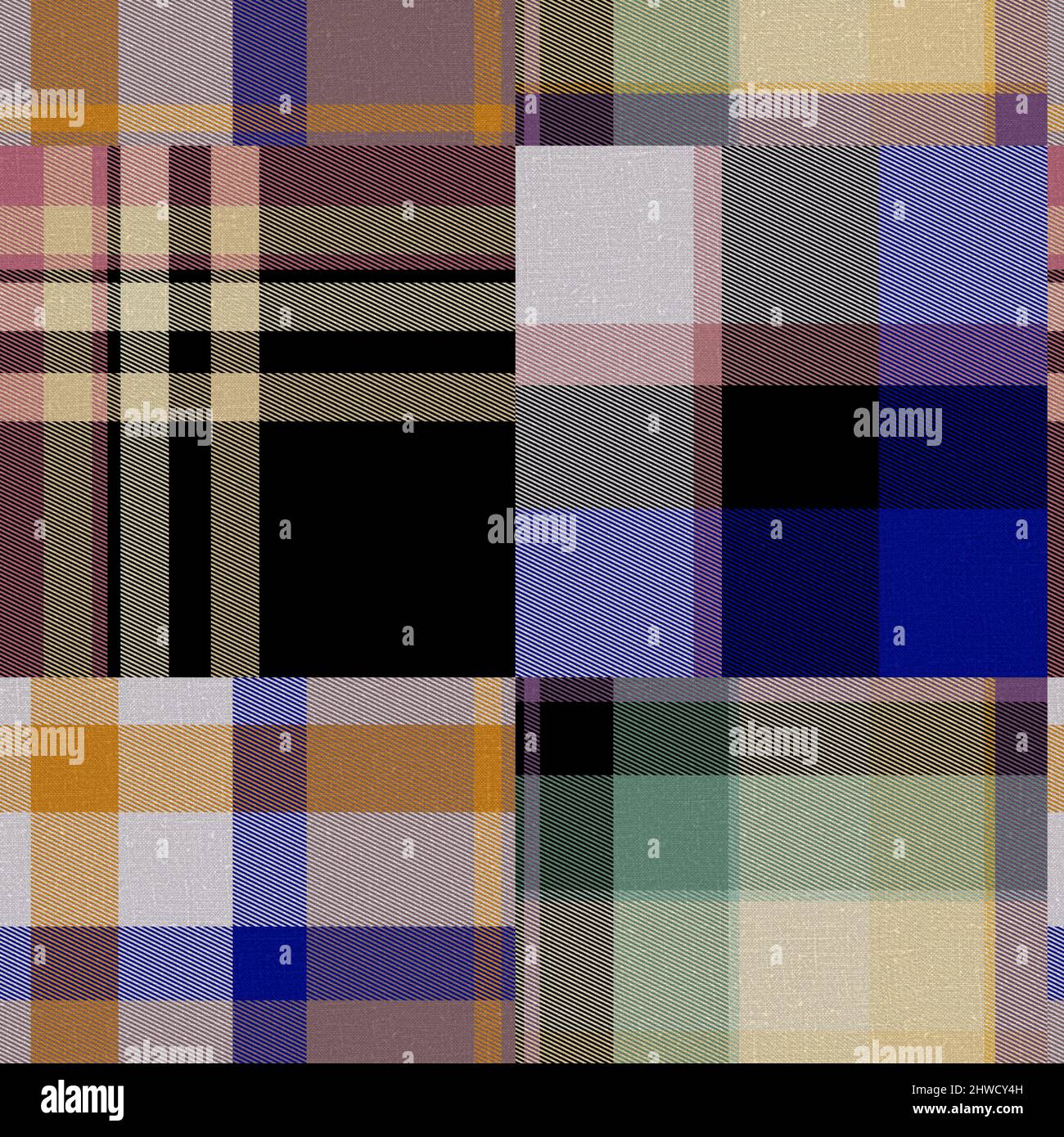 Seamless madras patchwork plaid cotton pattern. Tileable quilting ...