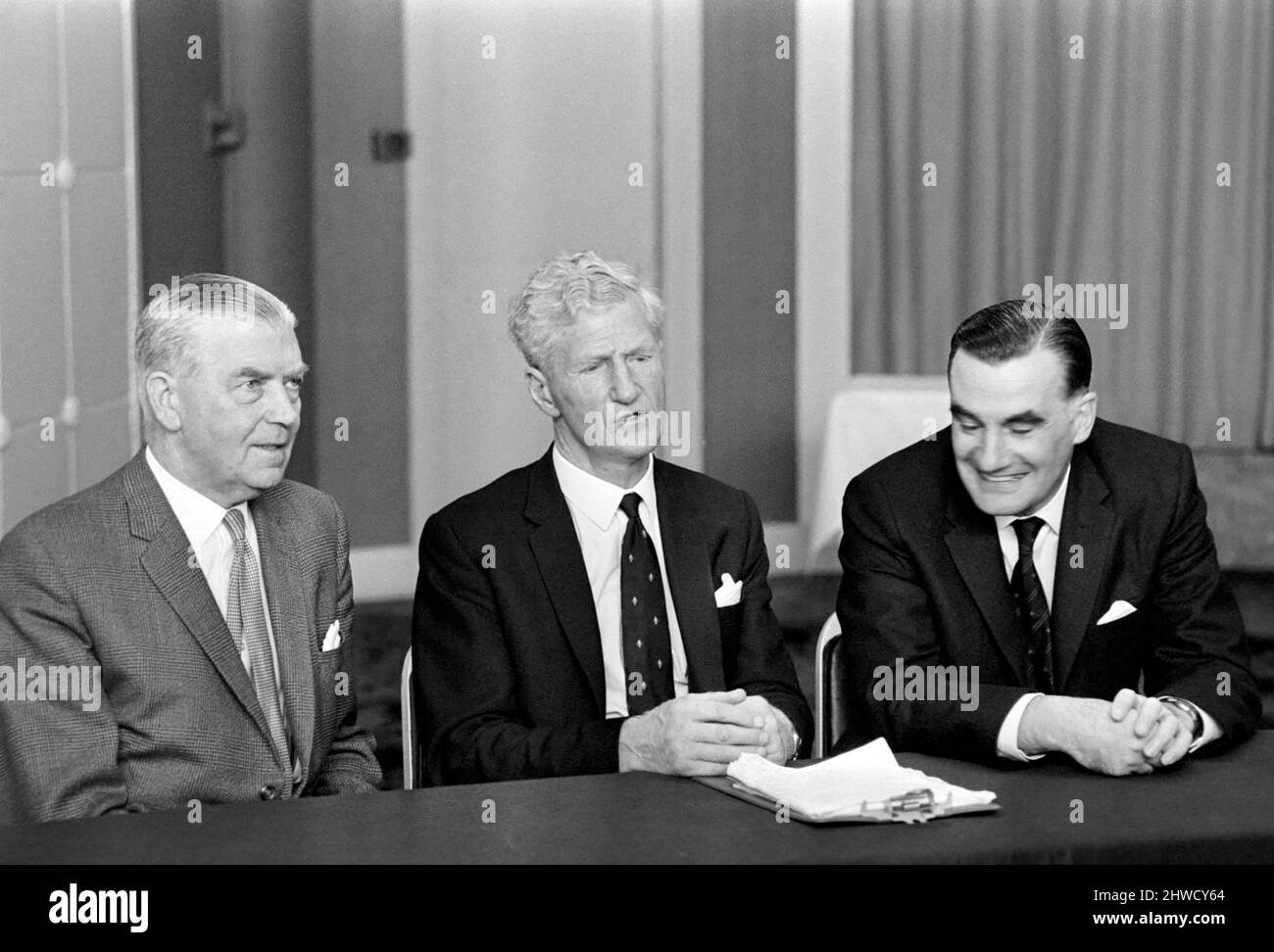 Northern Ireland August 1969. Lord Hunt's Tribunal. (Left to Right) Sir ...