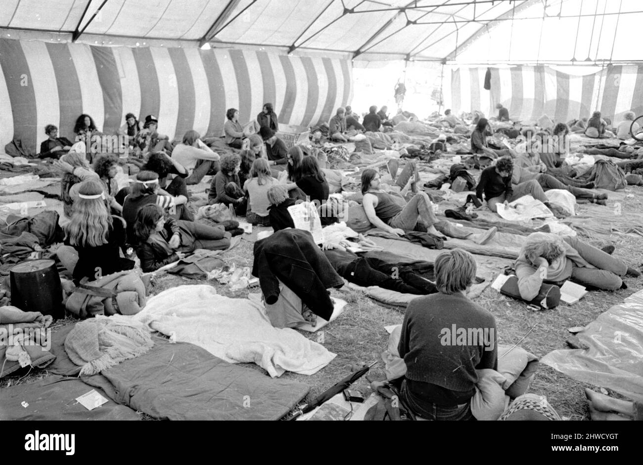 General scene at the Isle of Wight Pop Festival 30th August 1969 Stock ...