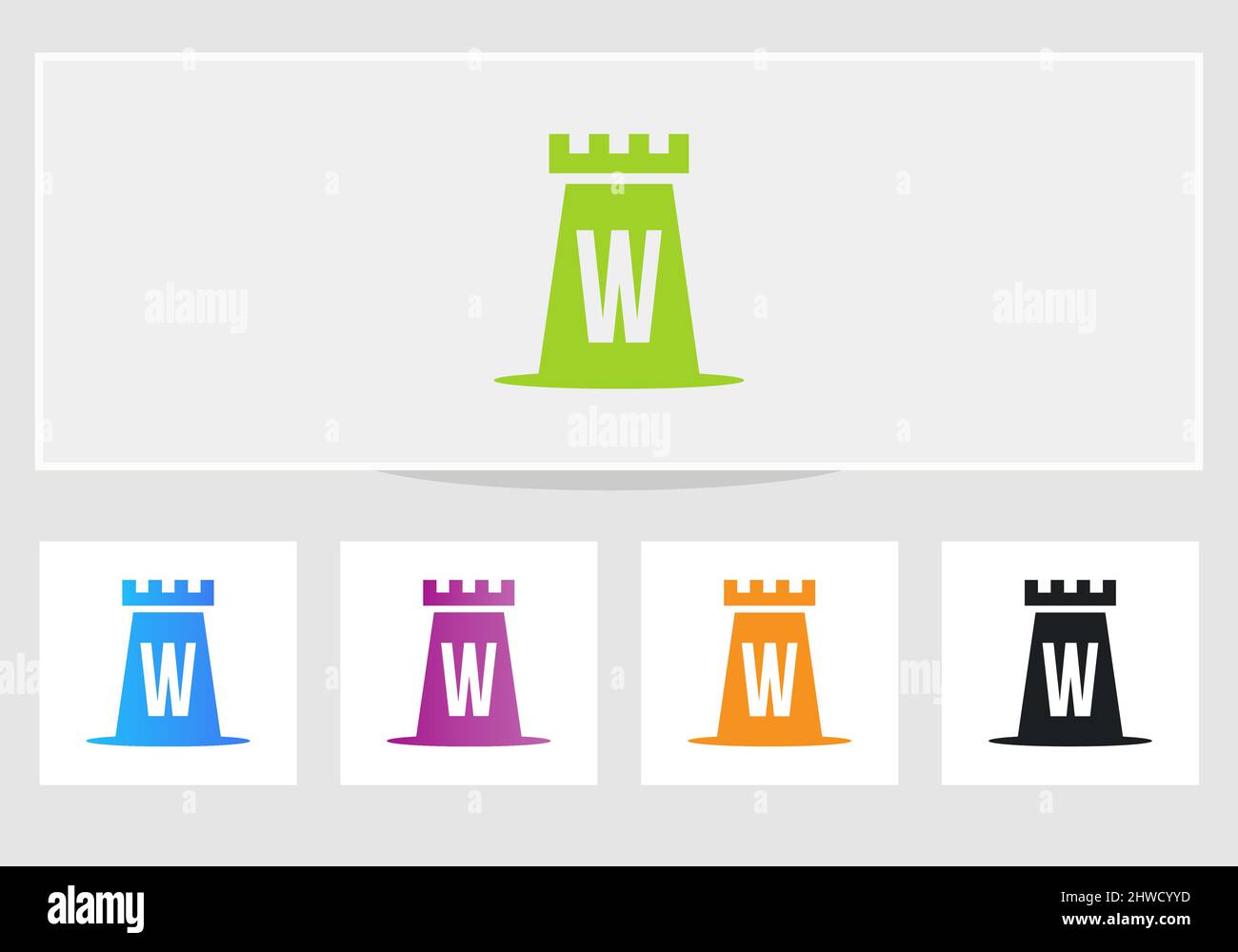 Castle Logo On Letter W. Castle King Logo Design Initial W Letter ...