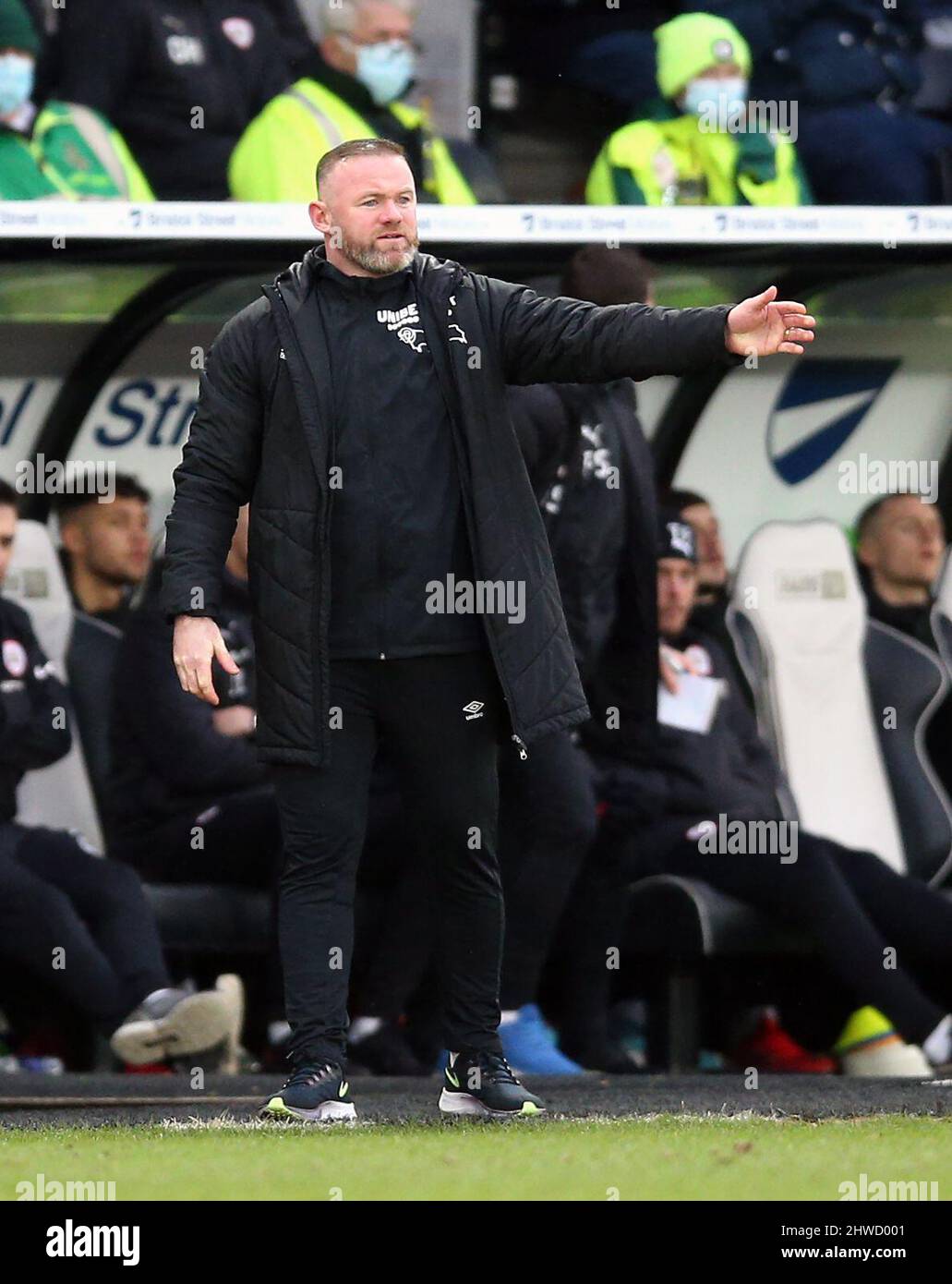 Wayne rooney of derby county gestures hi-res stock photography and ...