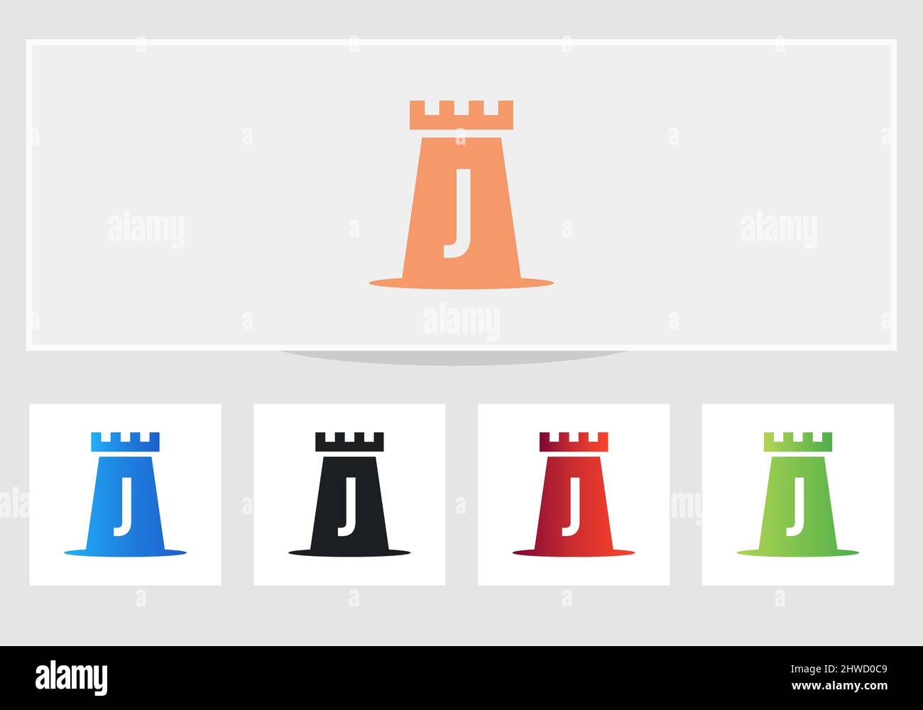 Castle Logo On Letter J. Castle King Logo Design Initial J Letter ...