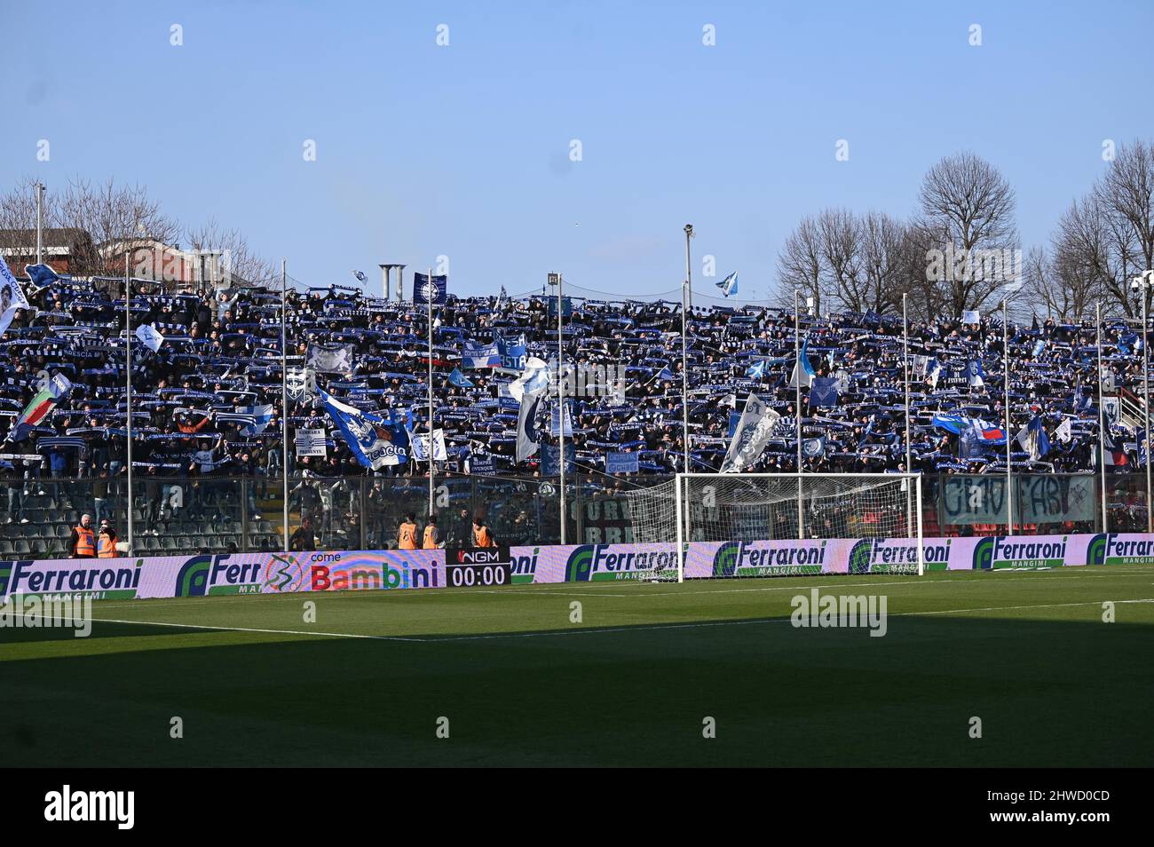 Stadio Giovanni Zini, Cremona, Italy, March 05, 2022, brescia fans in ...