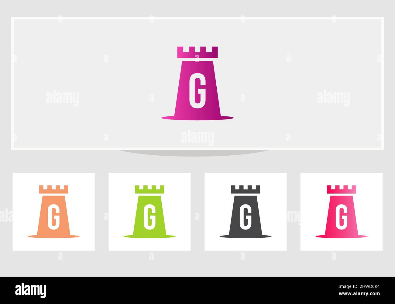 Castle Logo On Letter G. Castle King Logo Design Initial G Letter ...