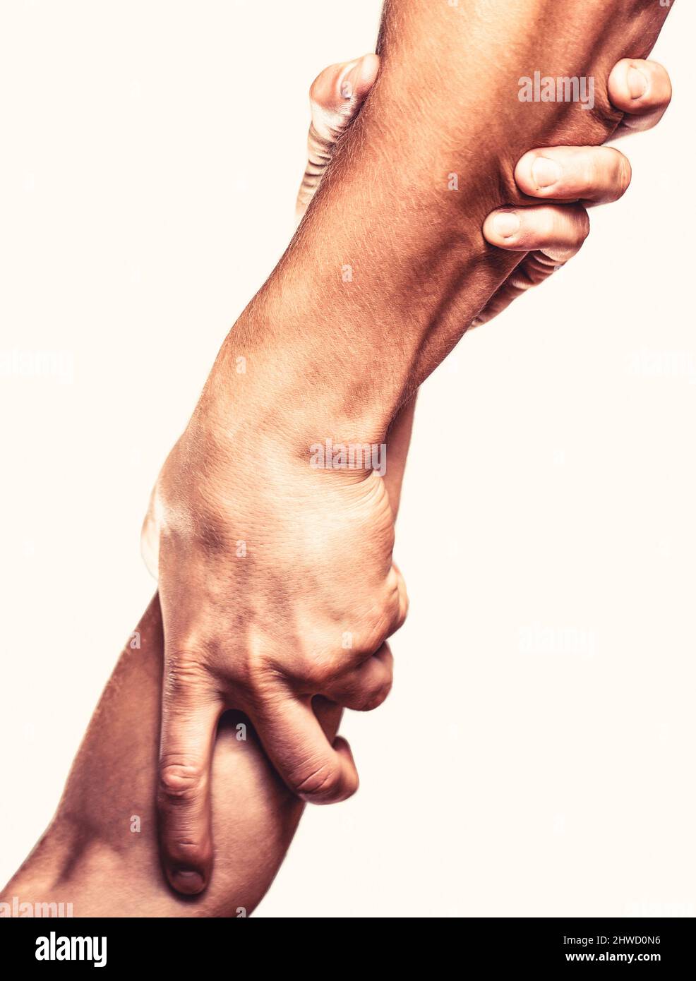 Close up help hand. Two hands, helping arm of a friend, teamwork ...