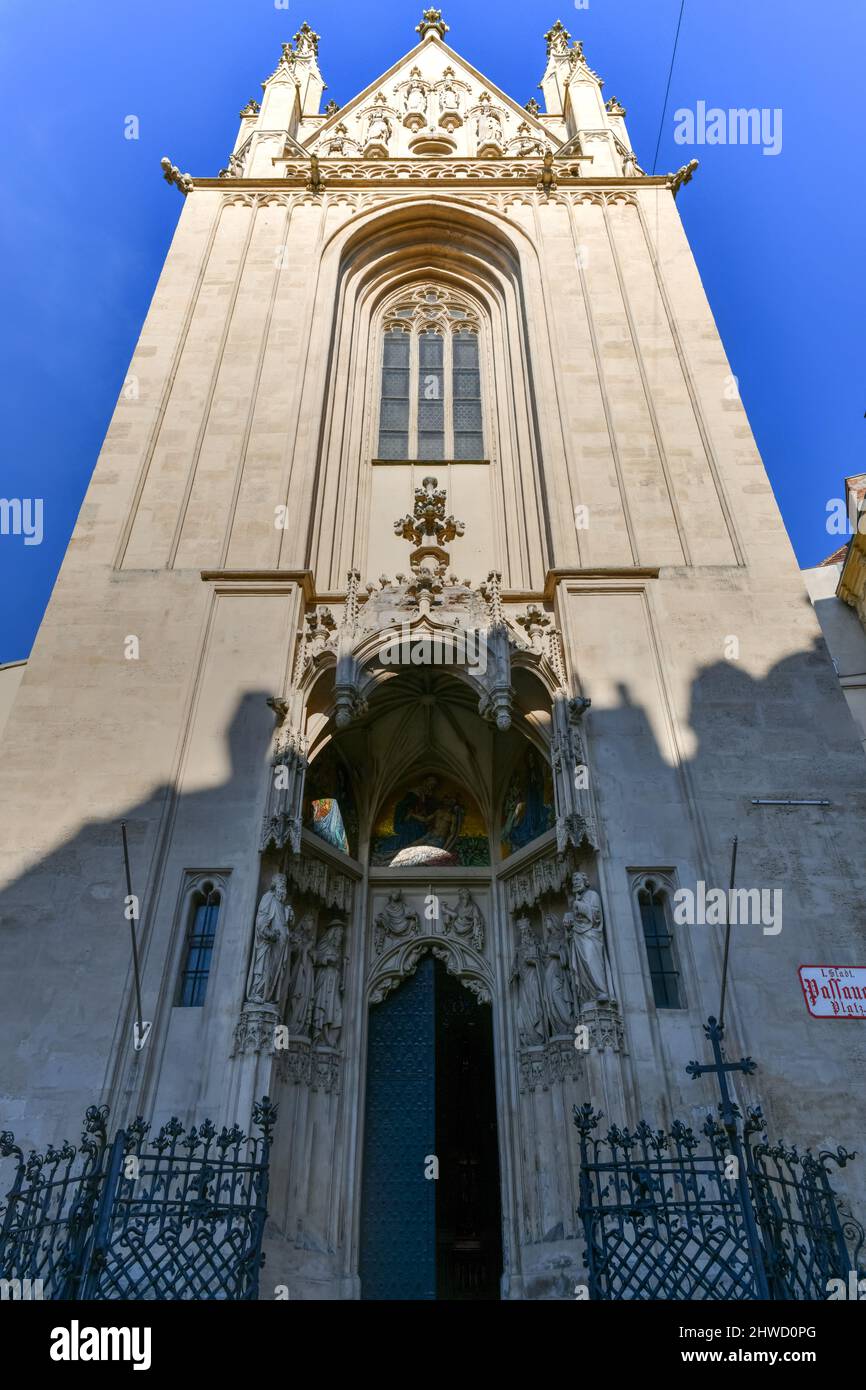 Maria am Gestade church in Vienna. Famous gothic church was consecrated ...