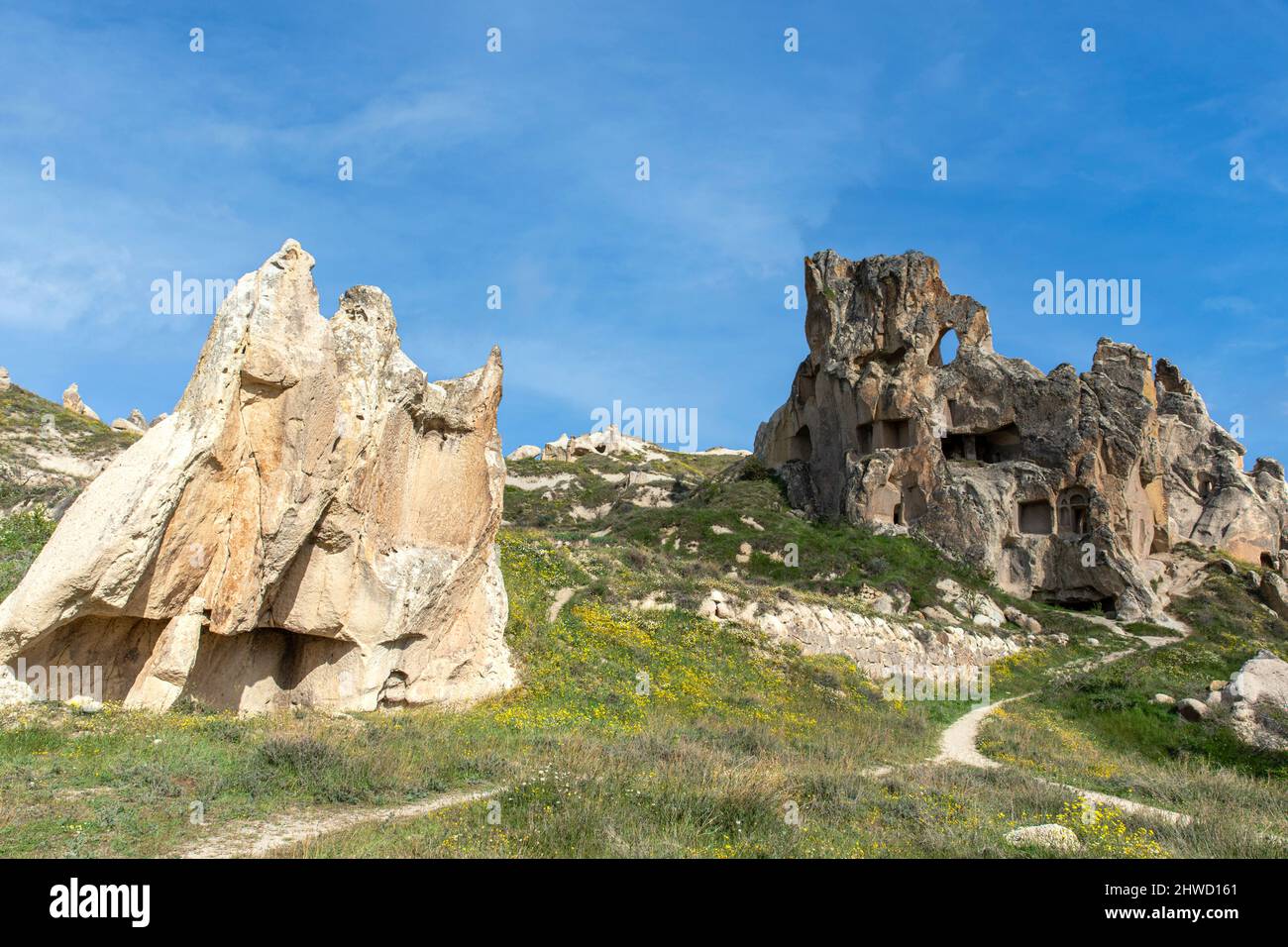 Unique geological formations in Cappadocia, Göreme, Nevşehir, Turkey ...
