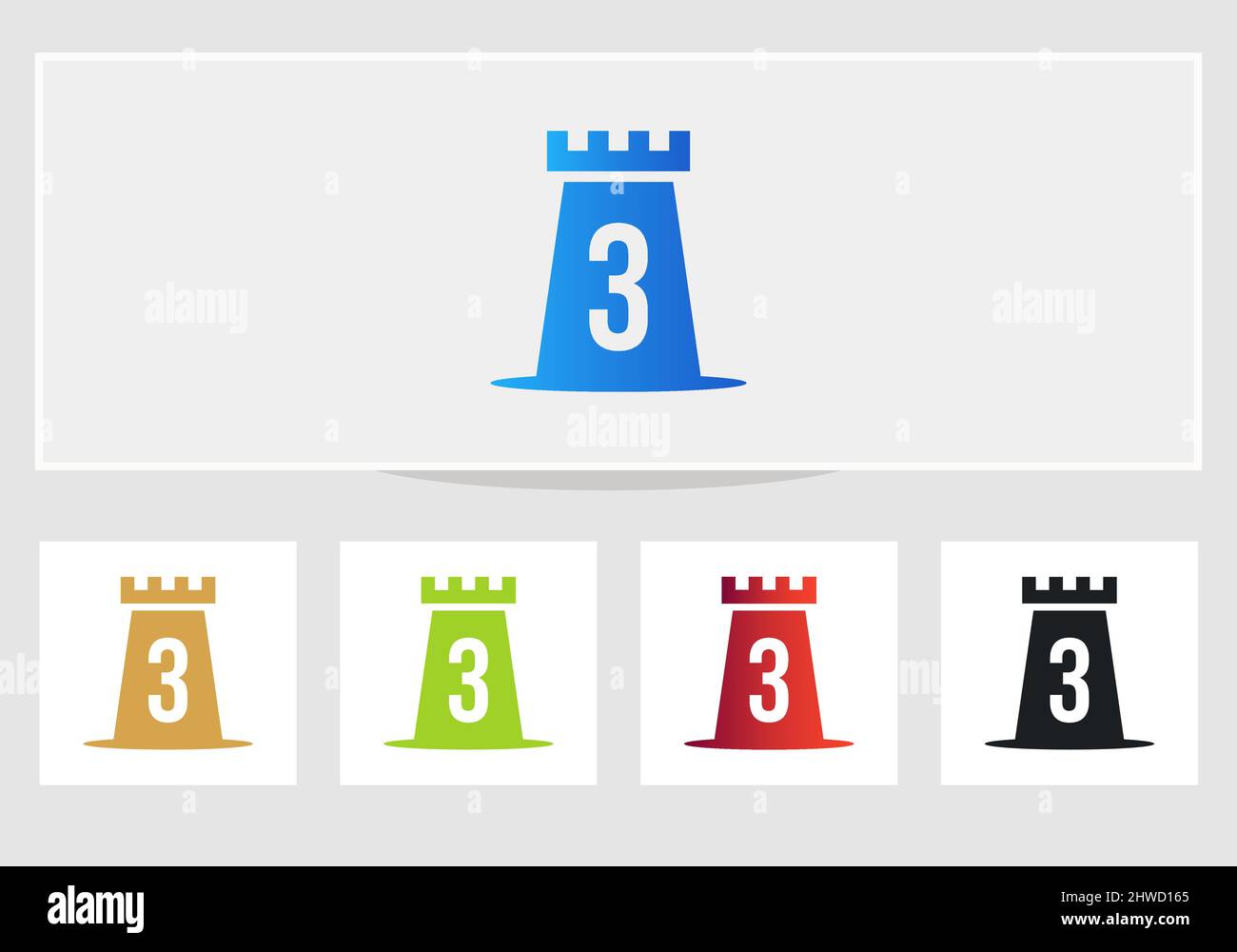 Castle Logo On Letter 3. Castle King Logo Design Initial 3 Letter ...