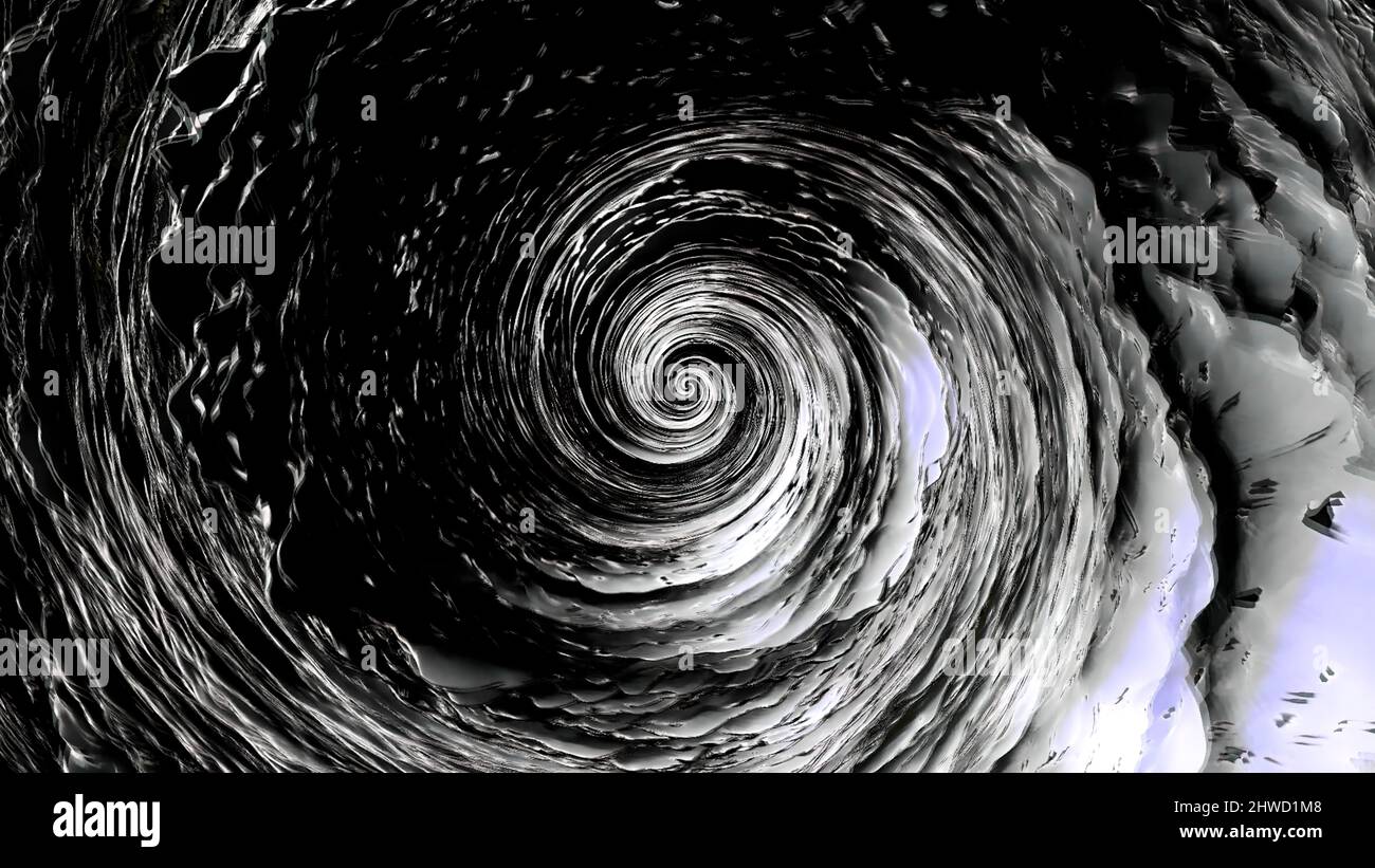 Monochrome endless tornado with transforming texture, seamless loop ...