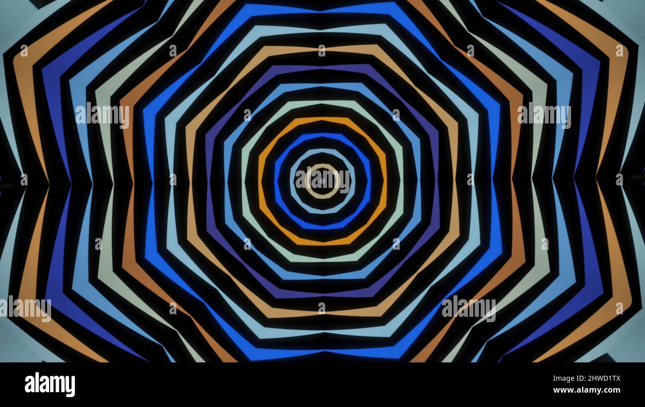 Abstract radial background with animation of moving colorful patterns ...