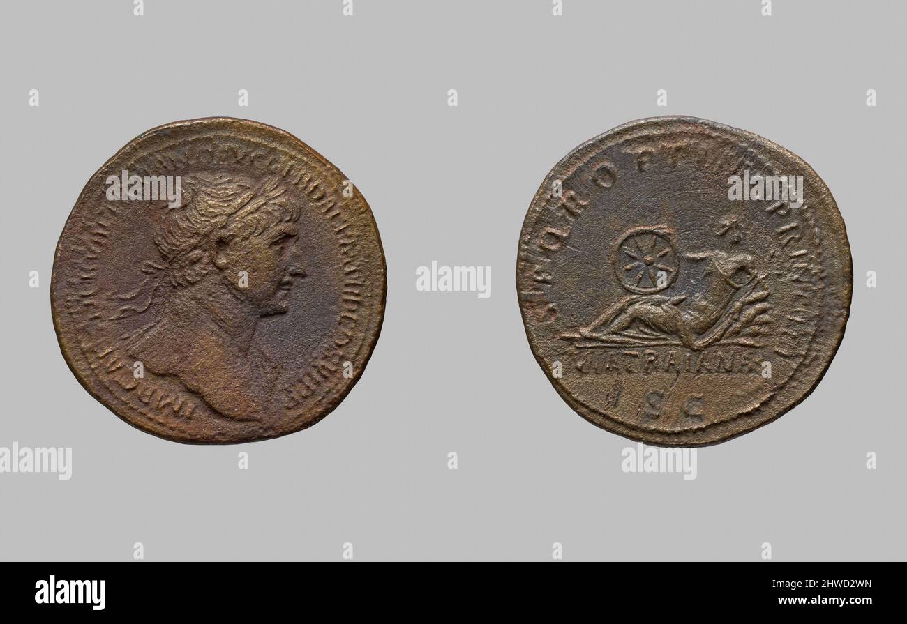 Sestertius of Trajan, Emperor of Rome from Rome. Ruler: Trajan, Emperor ...