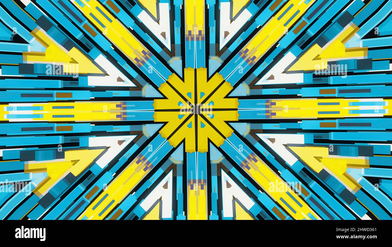 Colorful abstract geometrical kaleidoscope with moving patterns ...