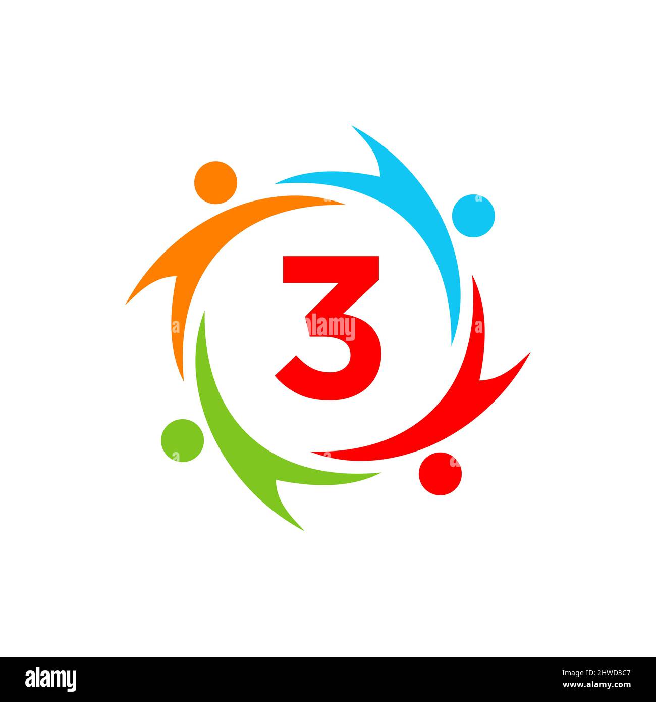 Charity Logo Template On Letter 3, Initial Unity Foundation Human Logo ...