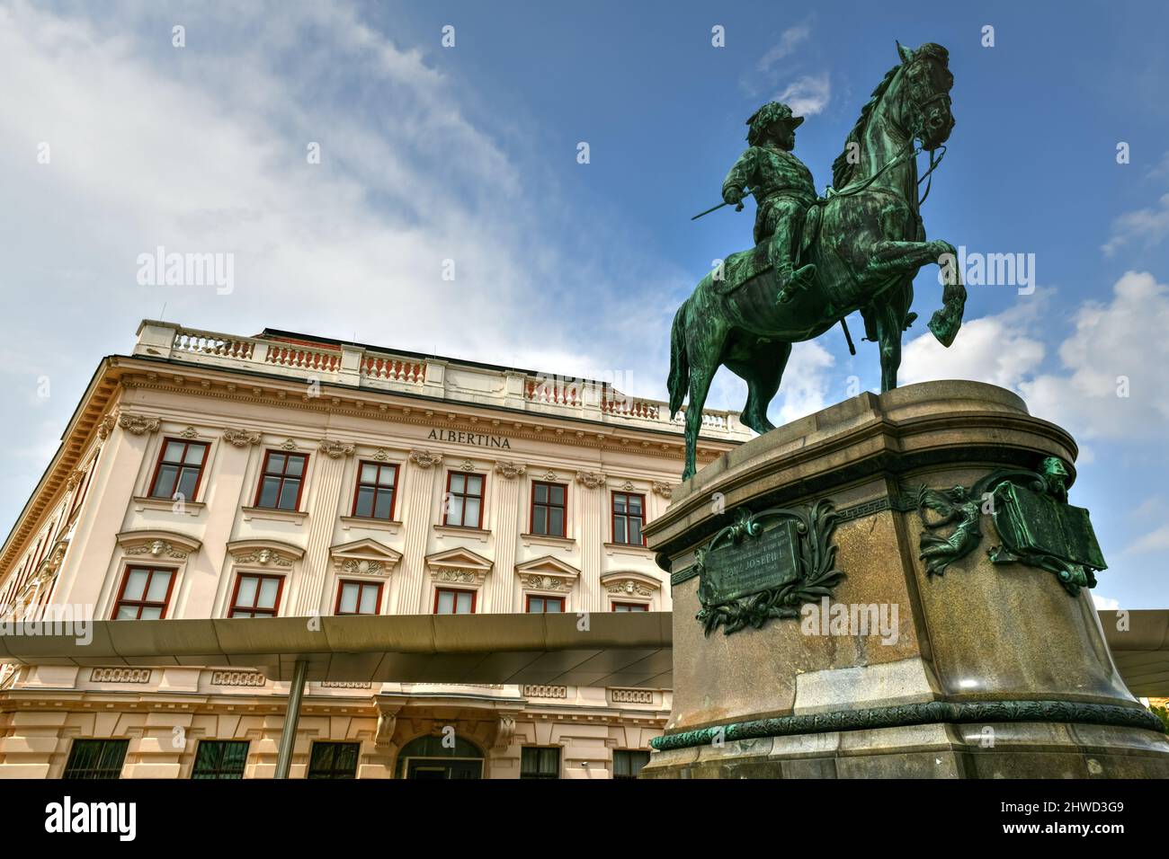 Front view of world famous Albertina museum palais palace with Albrecht ...