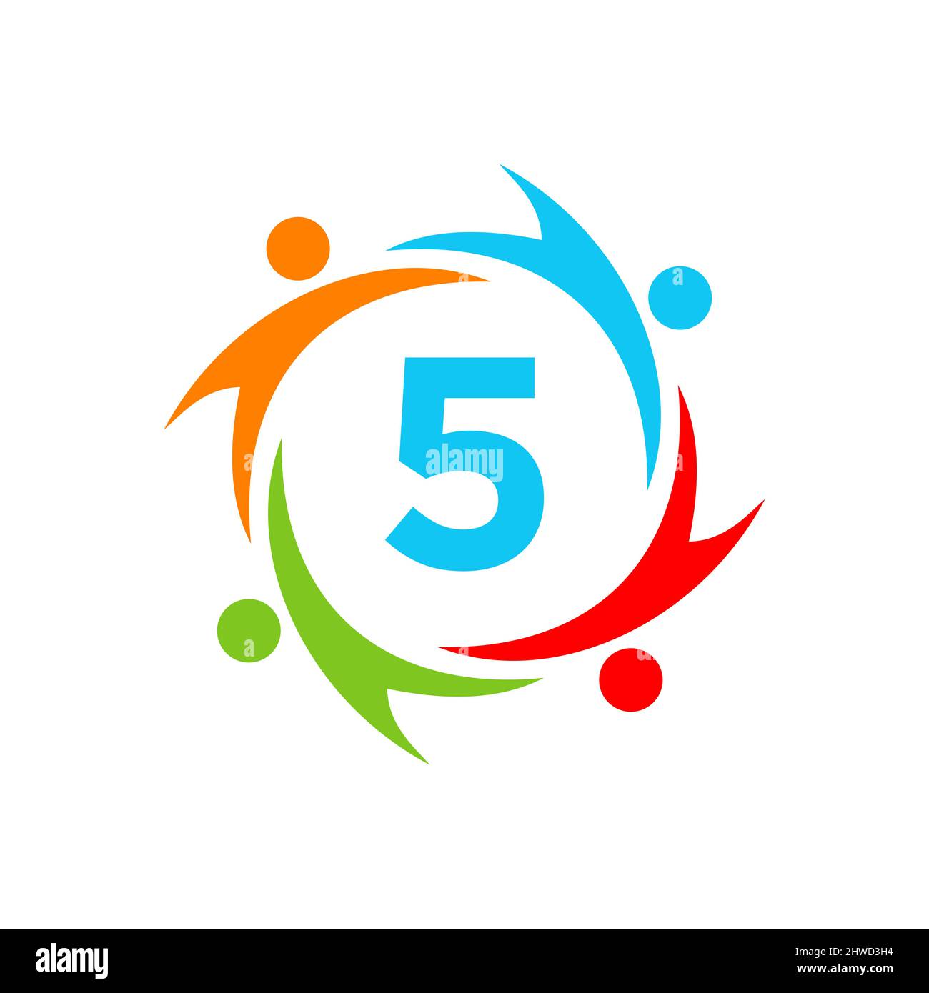 Charity Logo Template On Letter 5, Initial Unity Foundation Human Logo ...