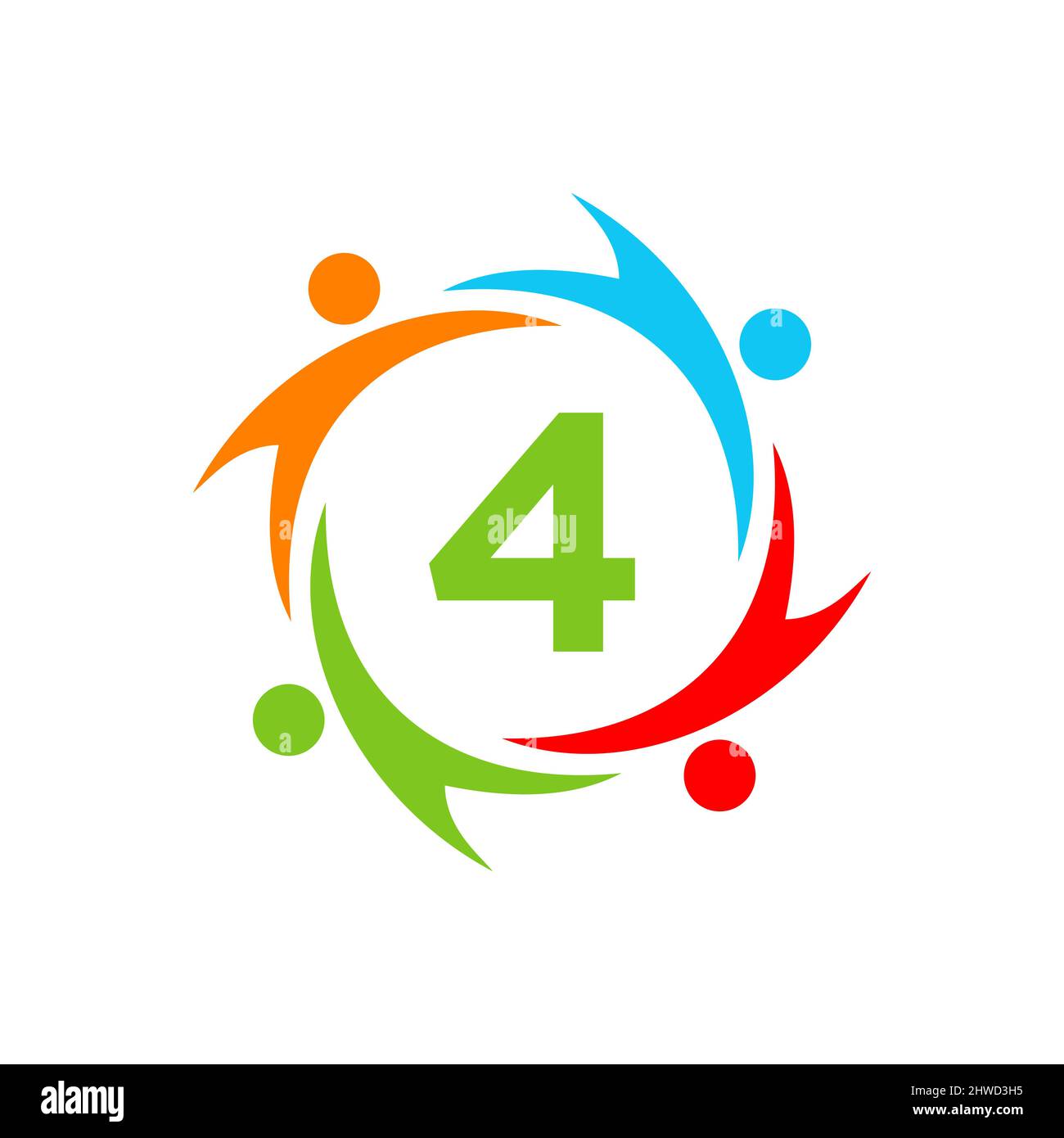 Charity Logo Template On Letter 4, Initial Unity Foundation Human Logo ...