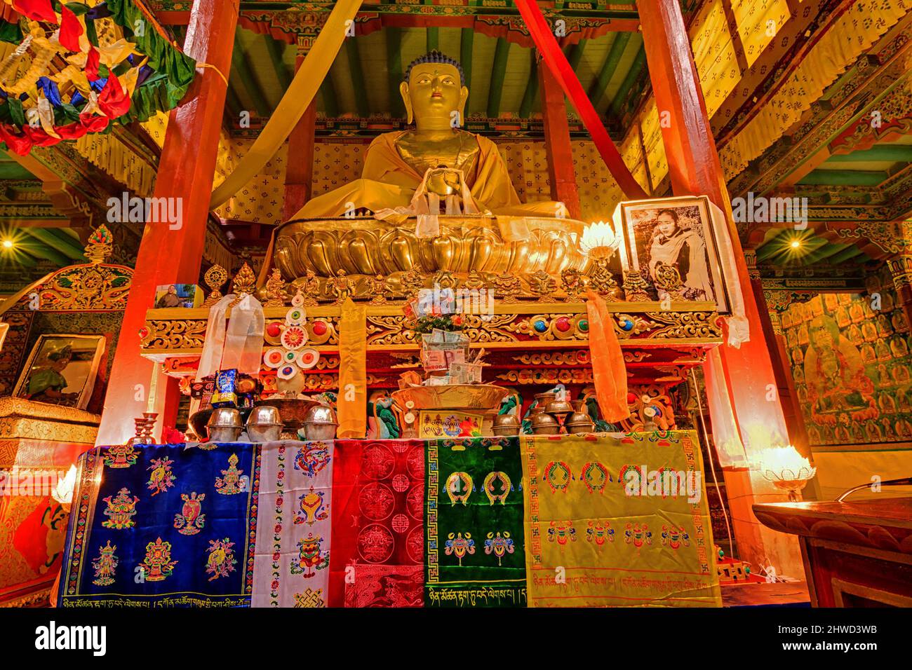 Ladakh, India - 5th September 2014 : Beautiful Goutam Buddha statue ...