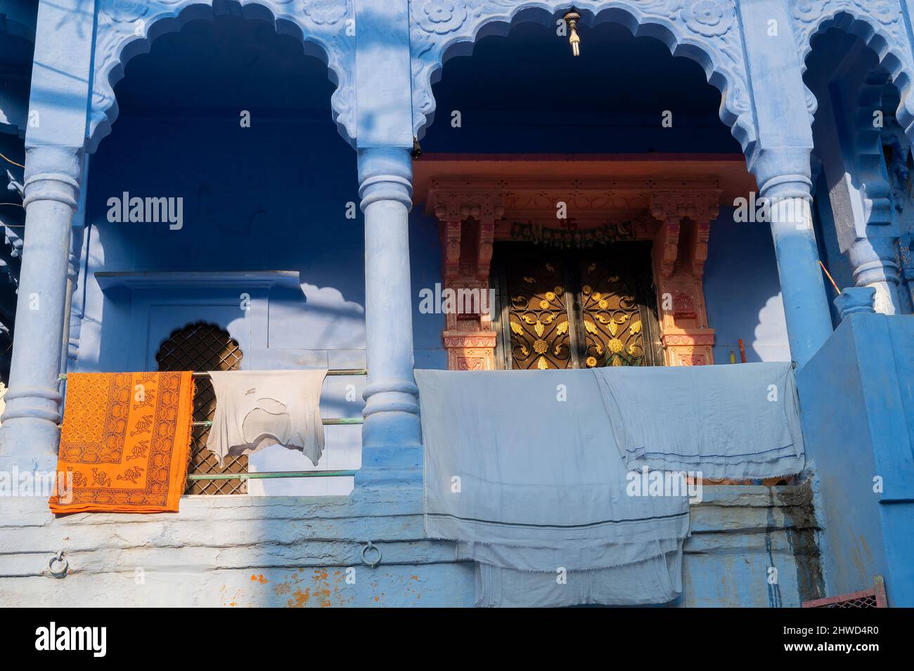 Traditional Blue coloured house of Jodhpur city, Rajsthan, India. Blue ...