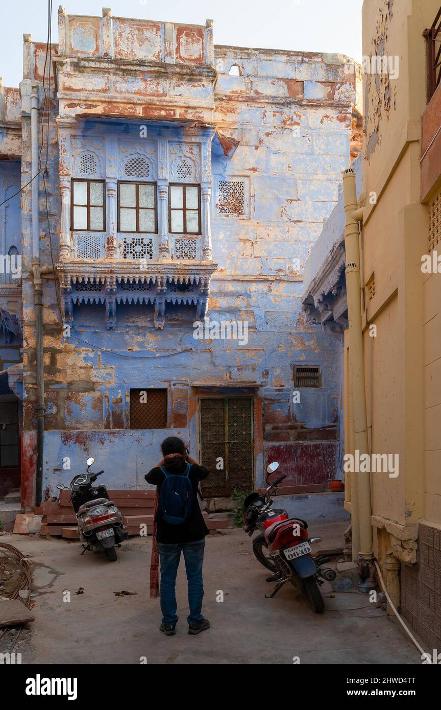 Jodhpur, Rajasthan, India - October 21st, 2019 : Traditional Blue ...