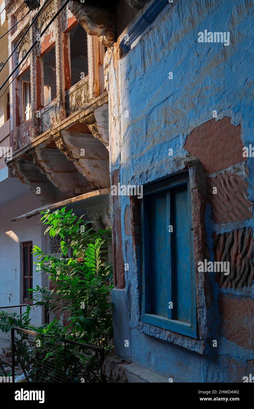 Traditional Blue coloured house of Jodhpur city, Rajsthan, India ...