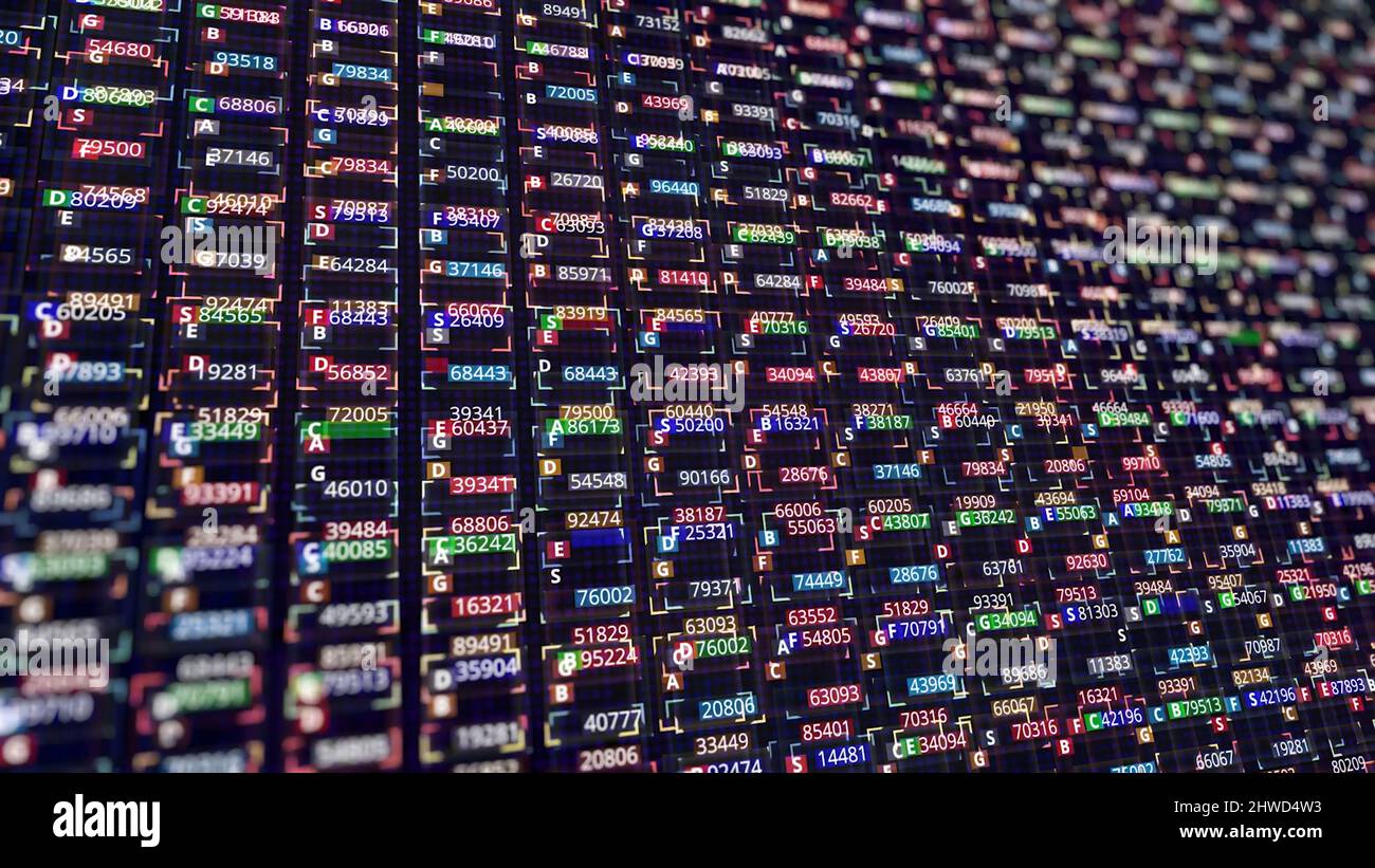 Abstract background of numbers in cells. Animation. Computer background ...