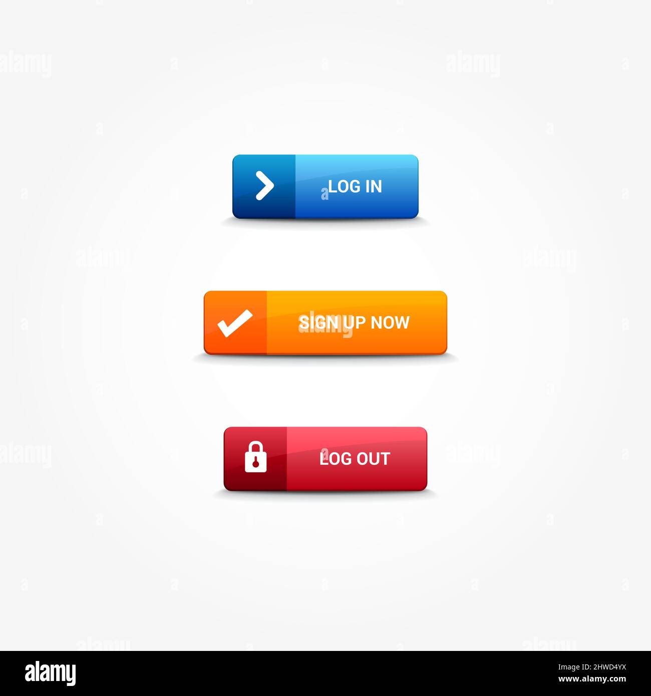 Log In, Sign Up & Log Out Buttons Stock Vector Image & Art - Alamy