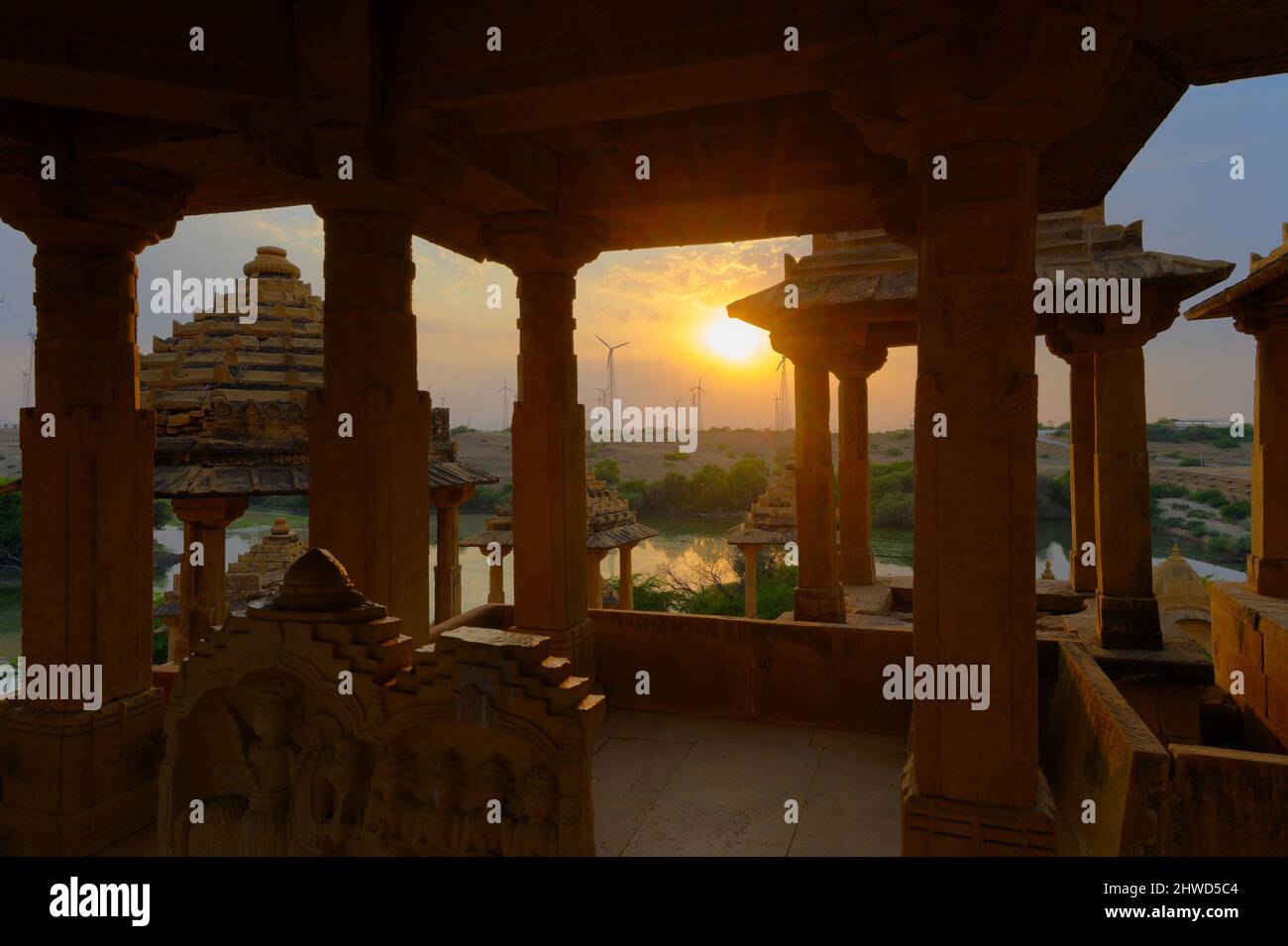 Badabag, Jaisalmer, Rajasthan - 17th October 2019 : Beautiful sunset at ...