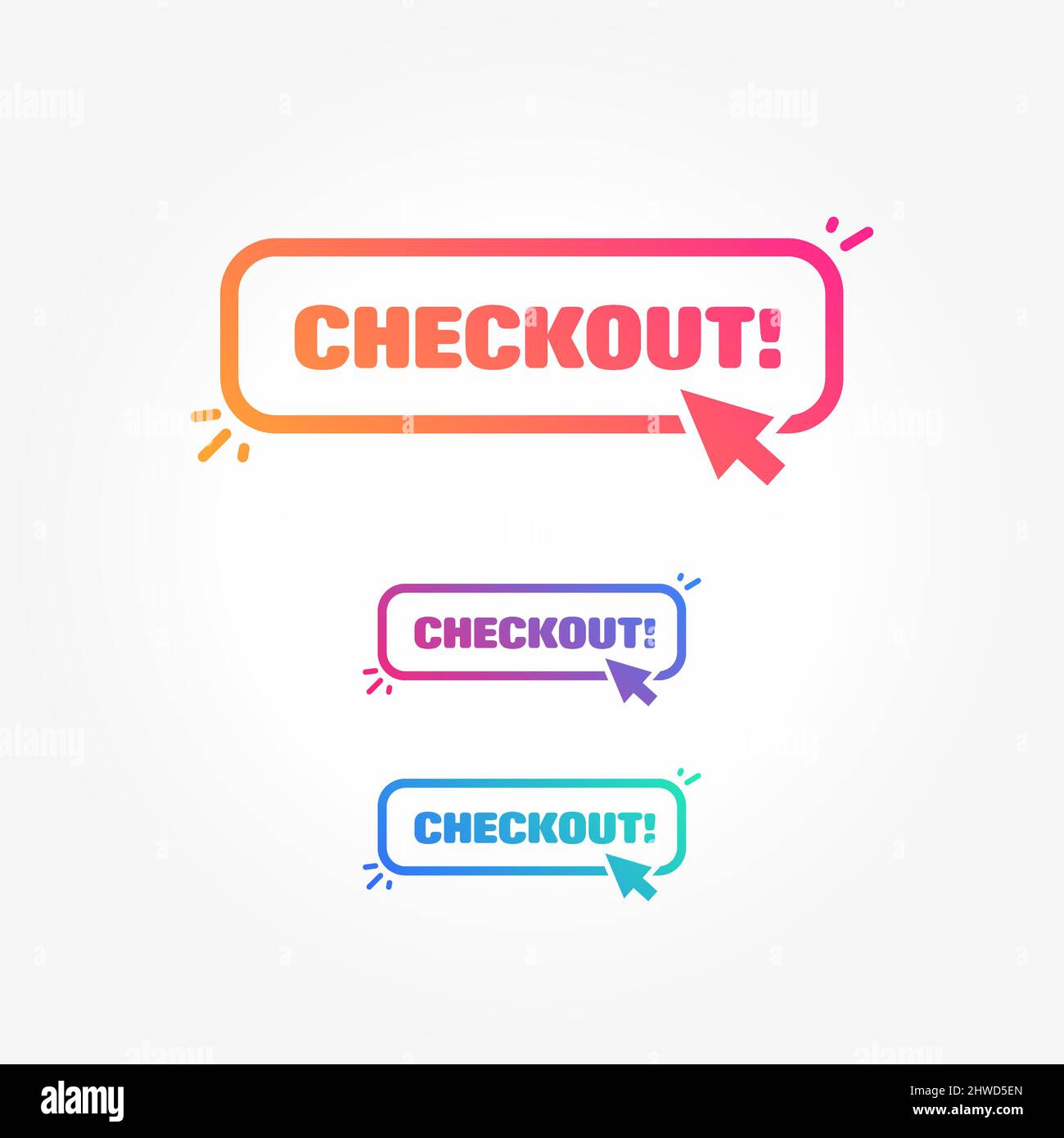 Checkout Button with Cursor Label Set Stock Vector Image & Art - Alamy