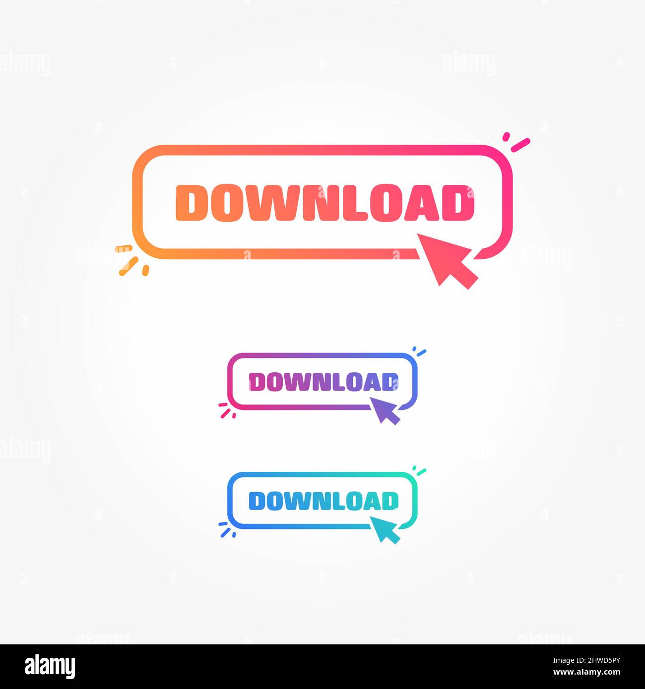 Download Button with Cursor Label Set Stock Vector Image & Art - Alamy