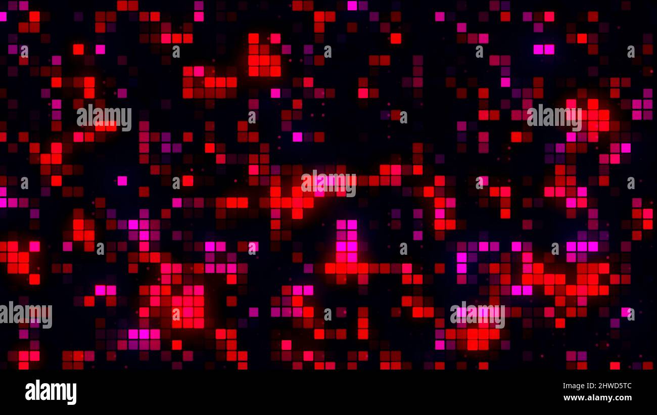 Abstract flickering wall lights moving chaotically, seamless loop. Motion. Flat background of ...