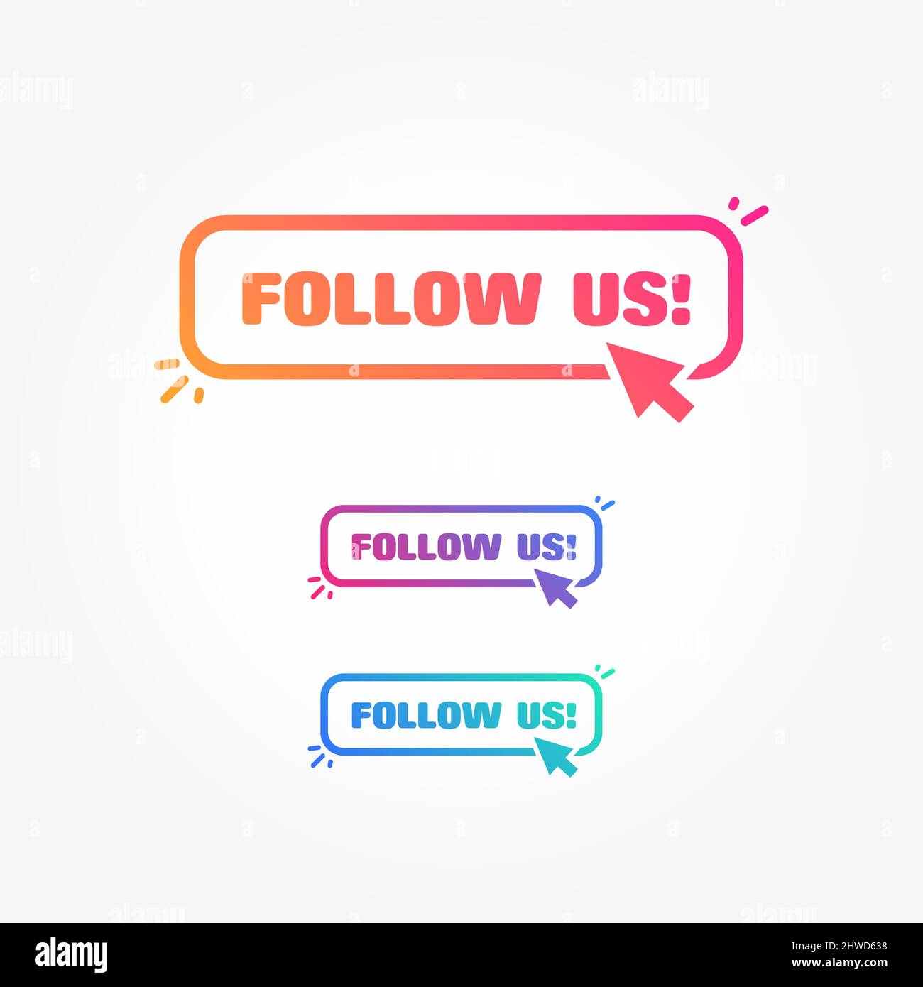 Vector follow us concept Cut Out Stock Images & Pictures - Alamy