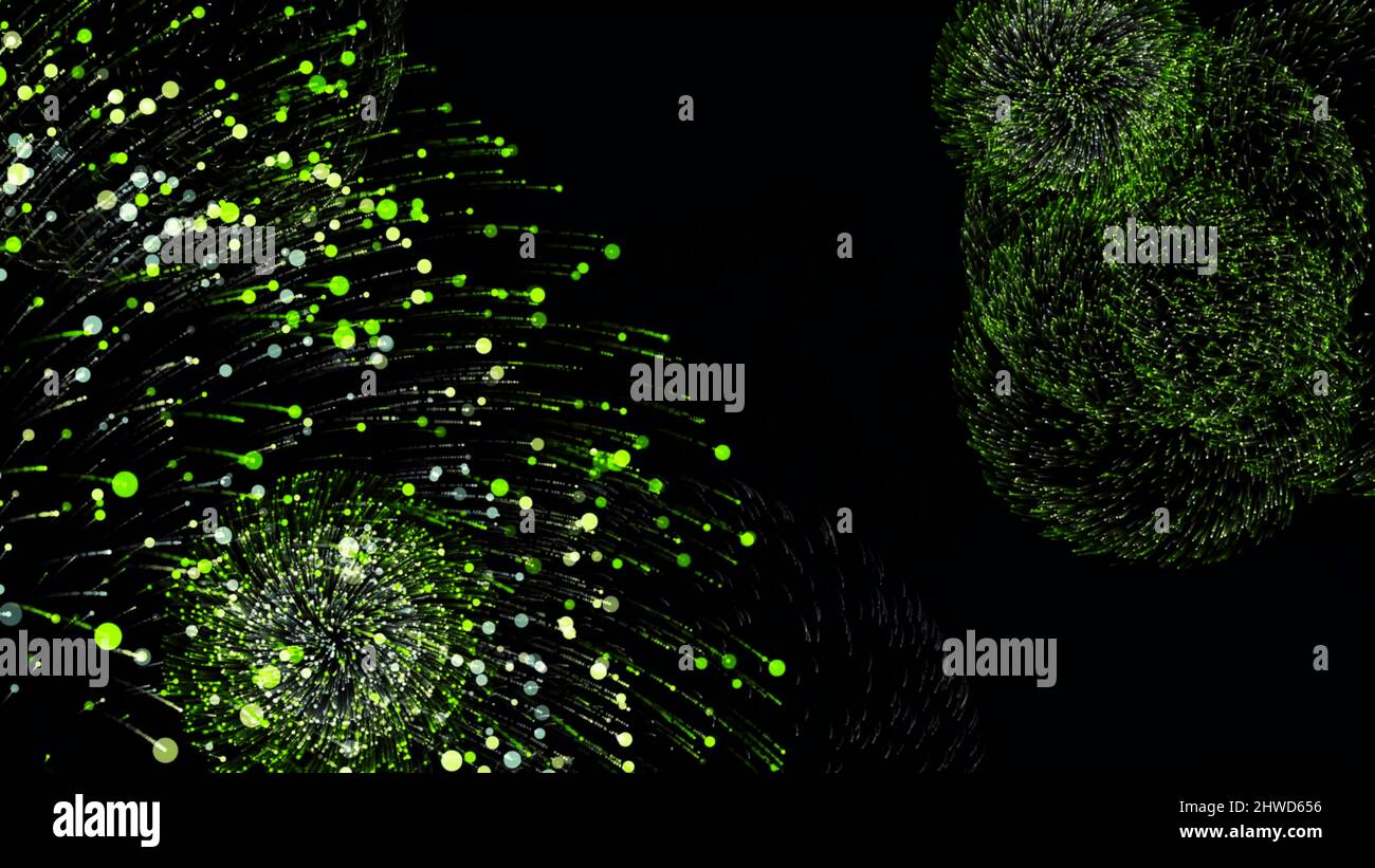 Amazing abstract animation of bright neon patterns from particles ...
