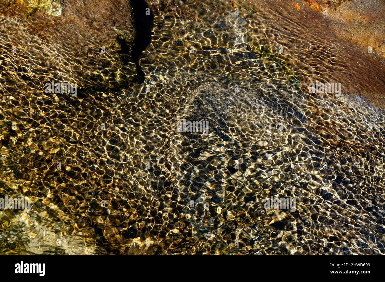 Abstract nature underwater reflection of stones , Reshi River ...