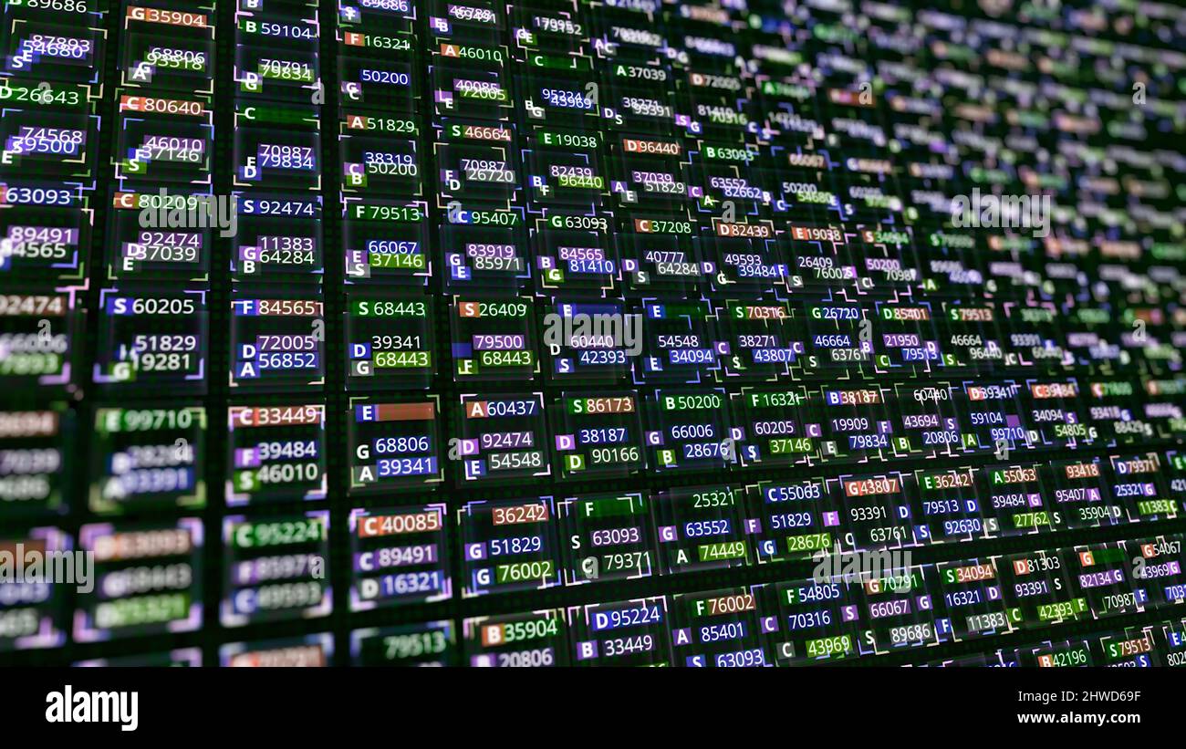 Abstract background of numbers in cells. Animation. Computer background ...