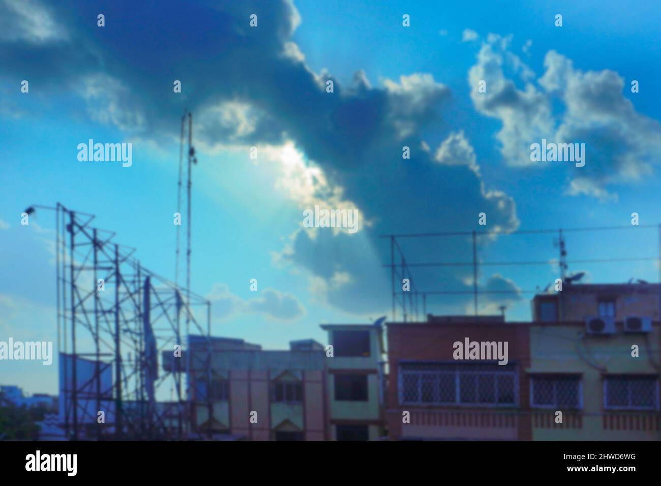 Blurred image of Kolkata, West Bengal, India. Kolkata cityscape , empty ...