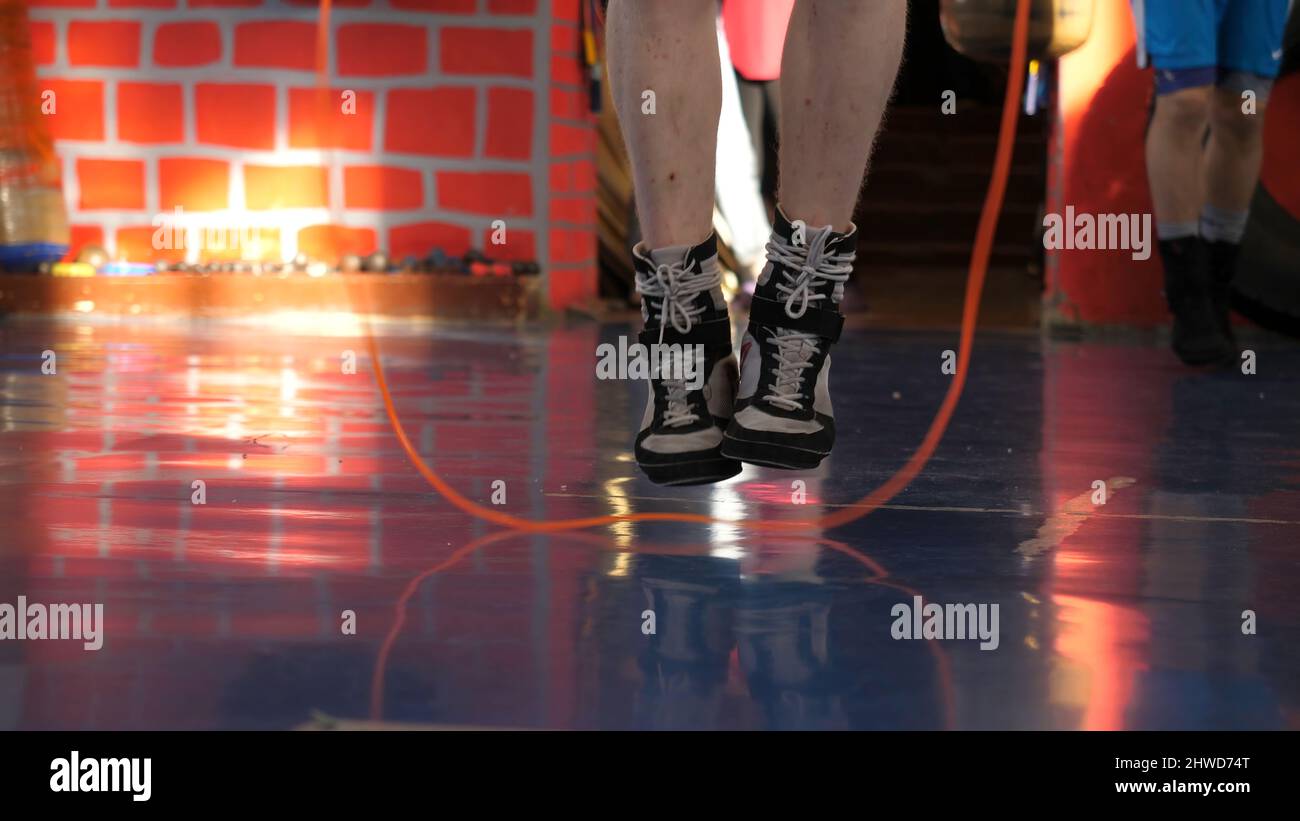 Male athlete legs skipping jump hi-res stock photography and images - Alamy