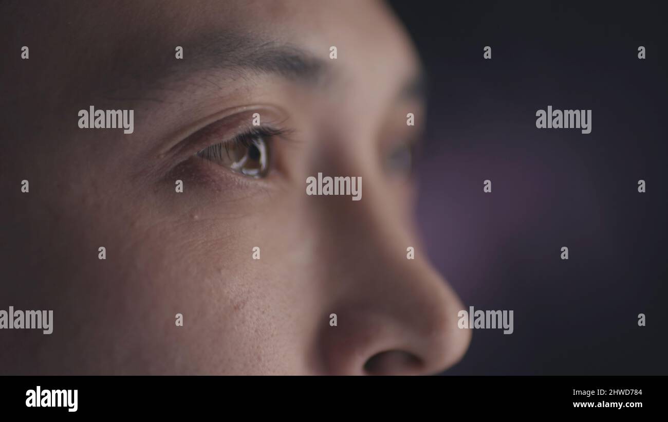 Man with futuristic light in his eyes. Stock. Vision for the future ...