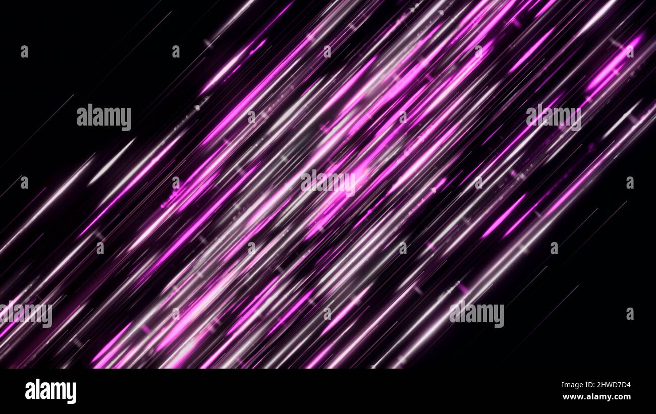 Futuristic flow of shining lines. Animation. Beautiful cosmic path of shining lines on black ...