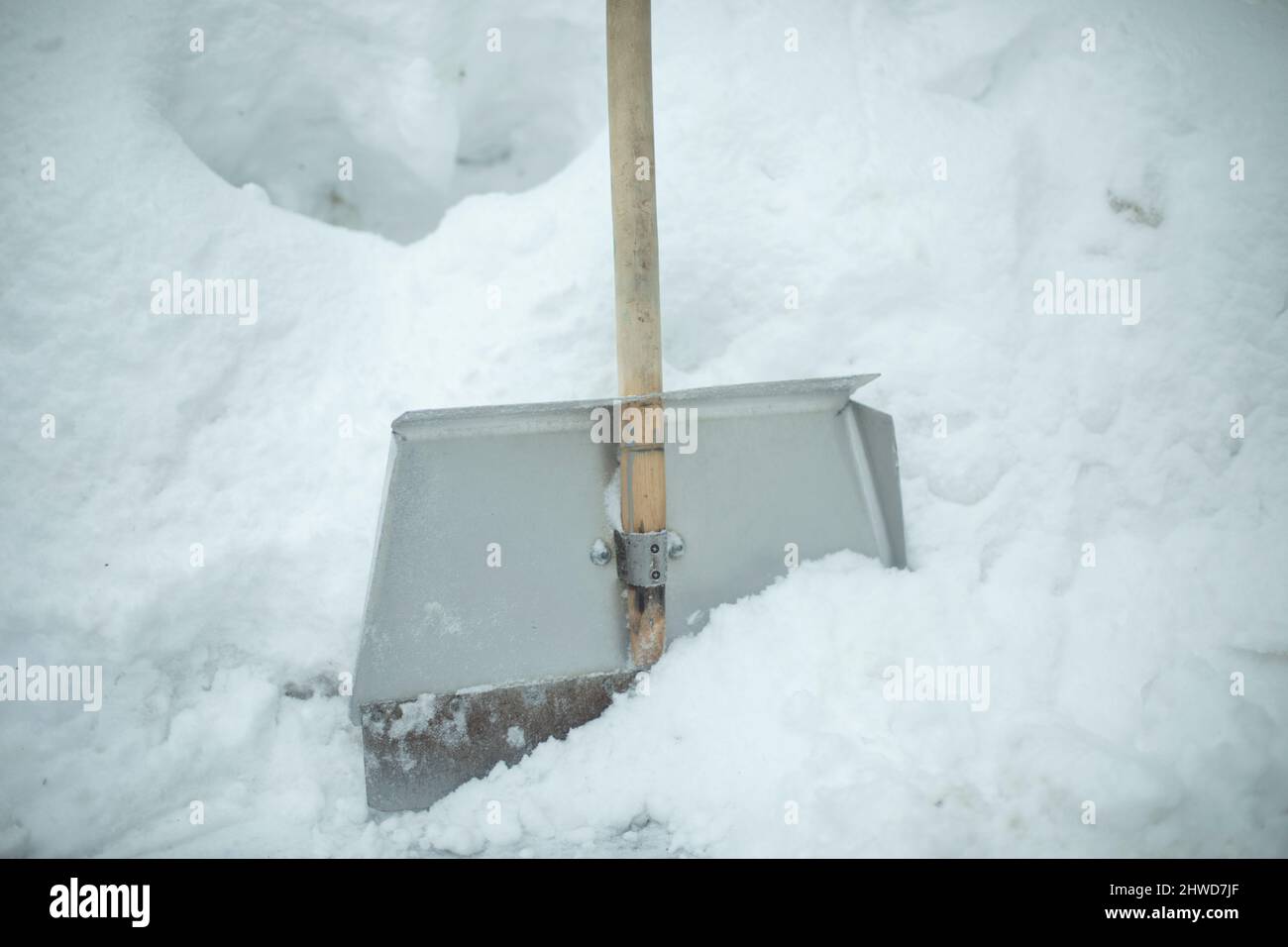 Man stick digging in snow hi-res stock photography and images - Alamy