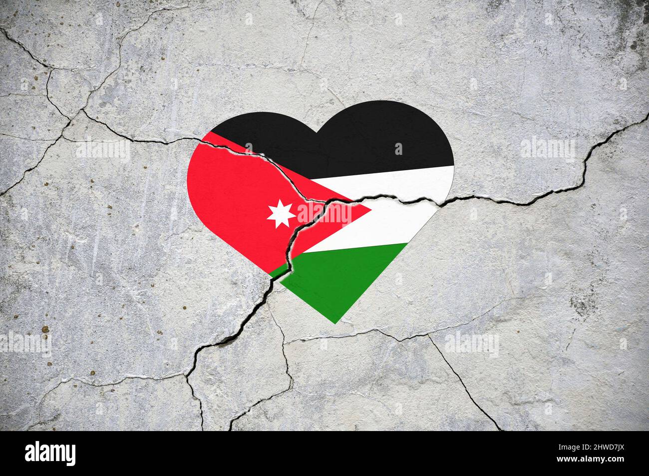 The symbol of the national flag of Jordan in the form of a heart on a ...