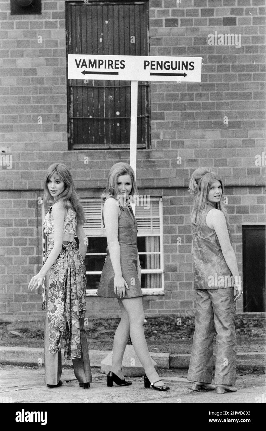 Three of the actresses in the Hammer horror production "The Vampire ...