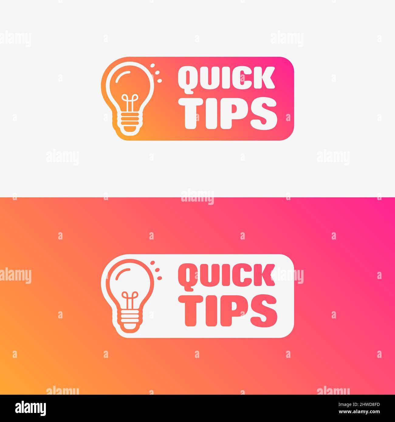 Quick Tips Vector Label Set Stock Vector Image & Art - Alamy