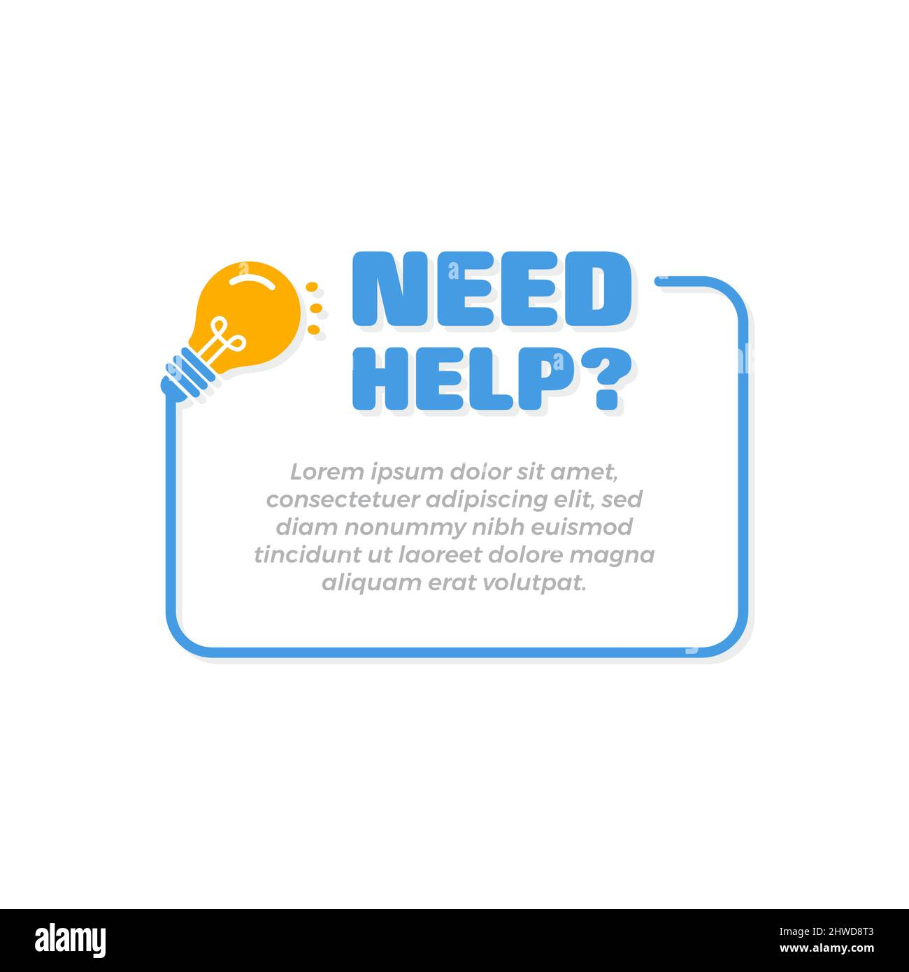 Need Help Banner Frame Template with Bulb Icon Stock Vector Image & Art ...